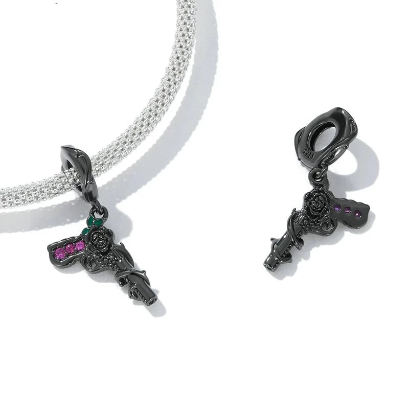 Rose Pistol Charm | Pandora Bracelet Compatible – Planet Charms