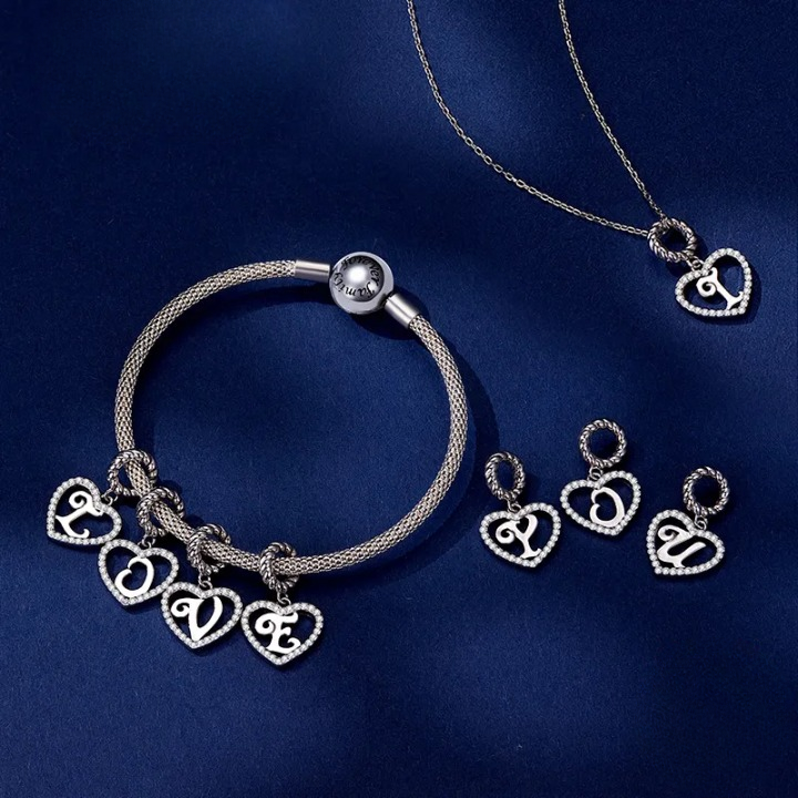 Heart Letter E Charm ️ - Fits Pandora Bracelets – Planet Charms