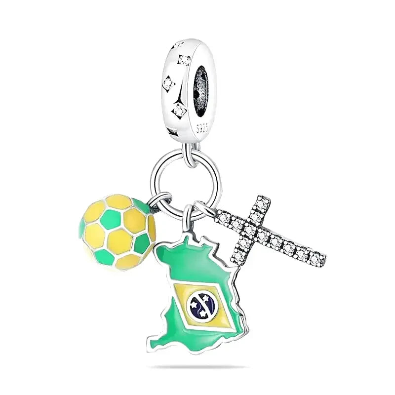 Brazil Flag Charm 🇧🇷 - Fits Pandora Bracelets – Planet Charms