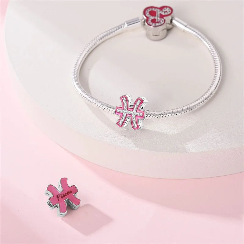 Pink Gemini Charm | Pandora Bracelet Compatible – Planet Charms