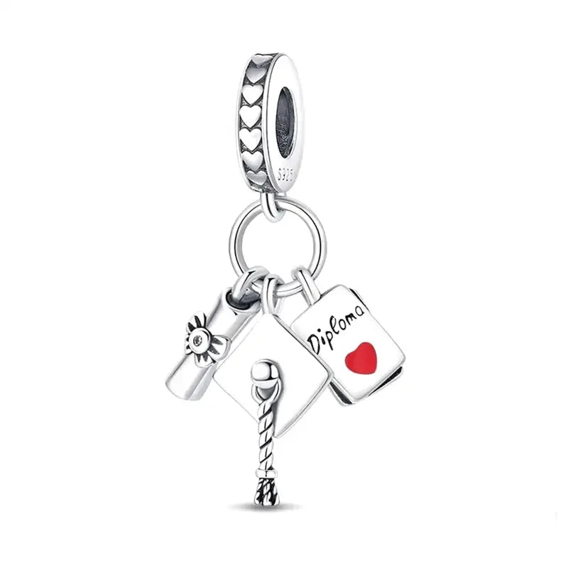 Sterling Silver Diploma Charm 📜 - Fits Pandora Bracelets – Planet Charms
