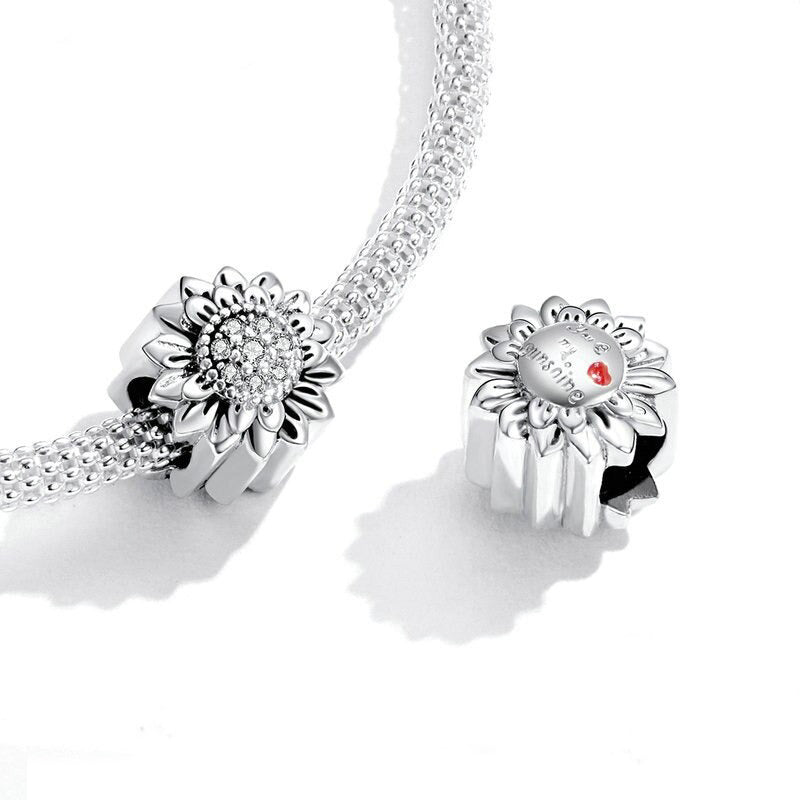Silver Sunflower Charm 🌻 - Fits Pandora Bracelets – Planet Charms